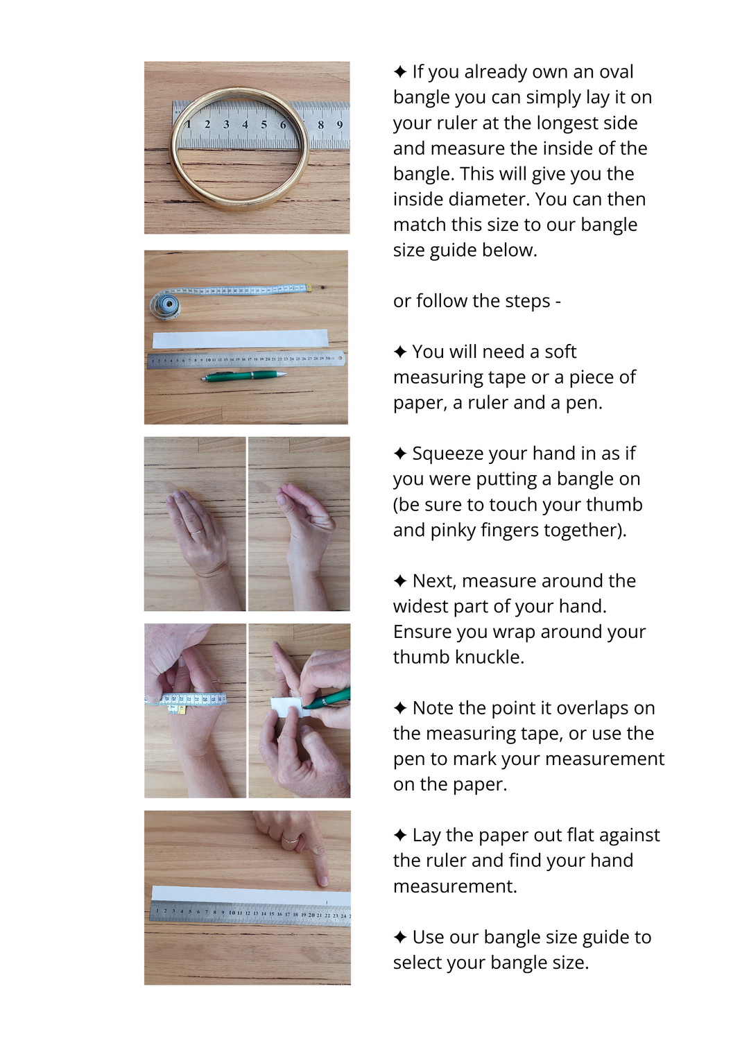 Bangle Size Guide – Gypsea Loop